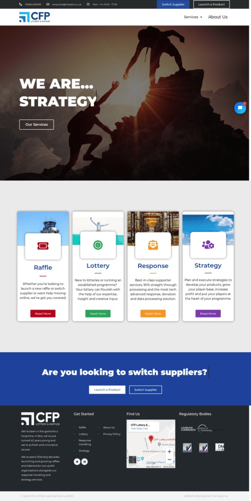 CFP Lottery and Raffles Ltd Re-brand Case Study - The Male VA